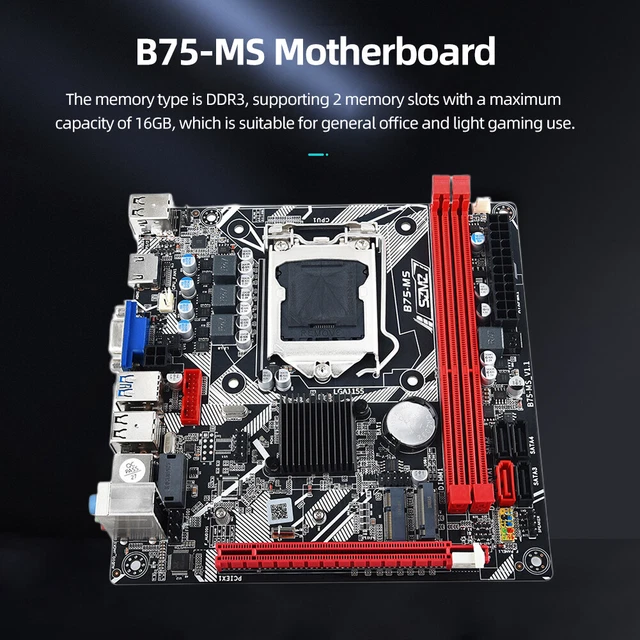 24pin Ddr3 Motherboard Max Capacity 16gb Supports 2 Memory Slots For Pc