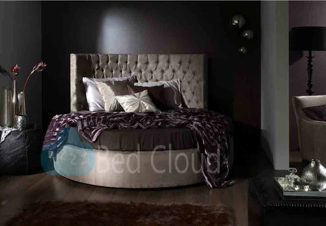 COUTURE 8FT ROUND Bed With Chesterfield Headboard 244cm-NEW PLUSH ...