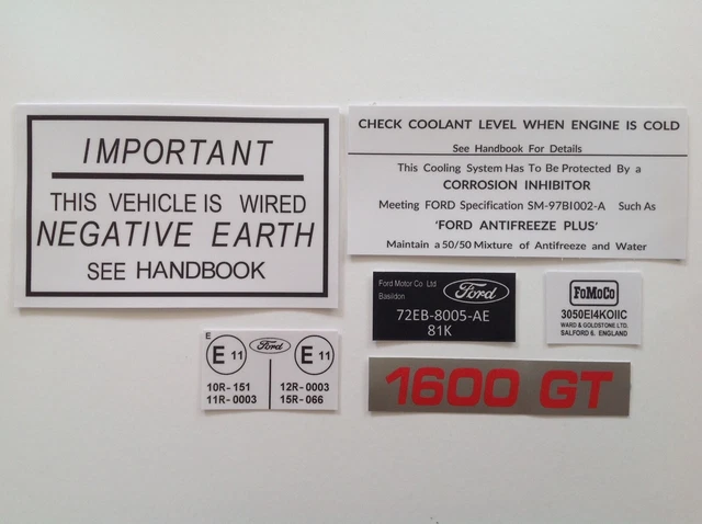 FORD CAPRI 1600 under bonnet engine bay decal sticker set £12.99 ...