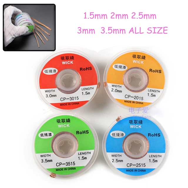 WICK DESOLDER DESOLDERING Braid Wick Wire Mop Solder Sucker Fluxed ...