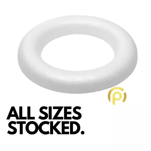 POLYSTYRENE FLAT BACKED Festive Ring Wreath Garland Christmas Art Craft ...