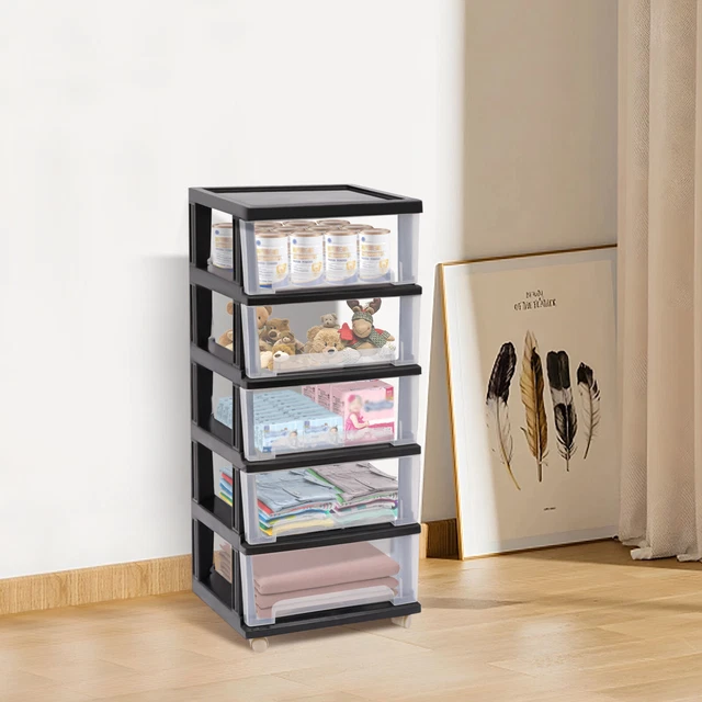 5 DRAWER TOWER Home Plastic Storage Organizer Multi-purpose Container ...