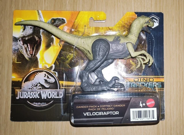 FIGURINE DINOSAURE MATTEL Jurassic World Danger Pack Velociraptor Dino ...