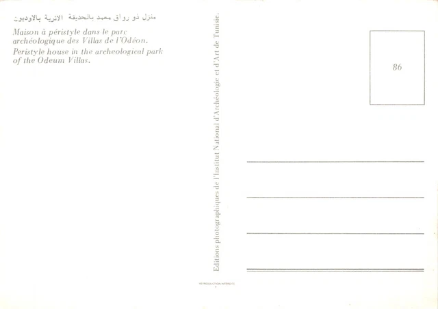 TUNISIE MAISON A Peristyle Dans Le Parc Archeologique Des Villas De L ...
