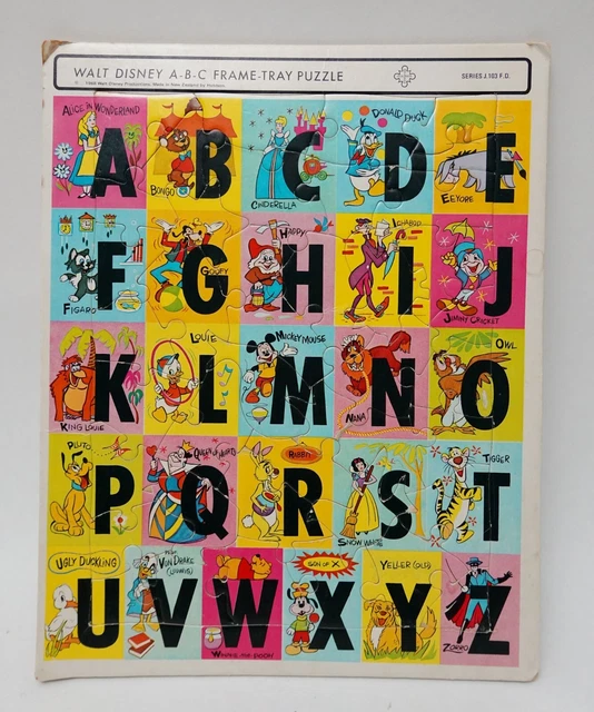 VINTAGE 1960S HOLDSON Walt Disney ABC frame tray jigsaw puzzle £12.00 ...