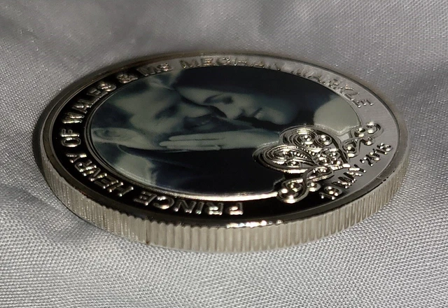 PRINCE HARRY & Meghan Silver Wedding Coin Medal Lilibet Diana The Crown ...
