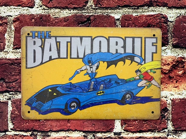 THE BATMOBILE DC Comic Film Batman Robin Metal Wall Sign Large 8 x 12 ...