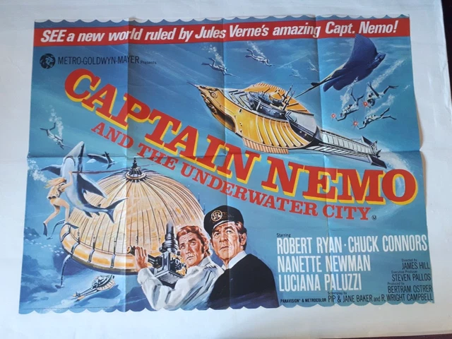 CAPTAIN NEMO AND THE UNDERWATER CITY 1969 ORIGINAL POSTER UK QUAD 30x40 ...