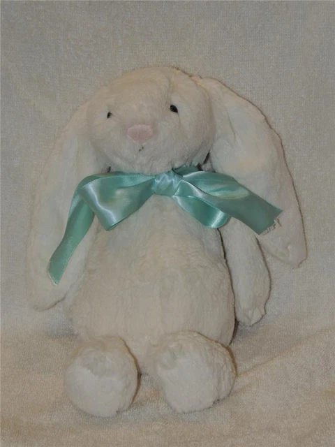 JELLYCAT BASHFUL WHITE Bunny Rabbit Medium 12" So Soft Plush Stuffed ...