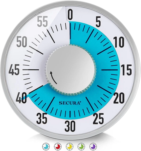 60-MINUTE VISUAL TIMER 6-Inch Mechanical Countdown Timers for Teaching ...