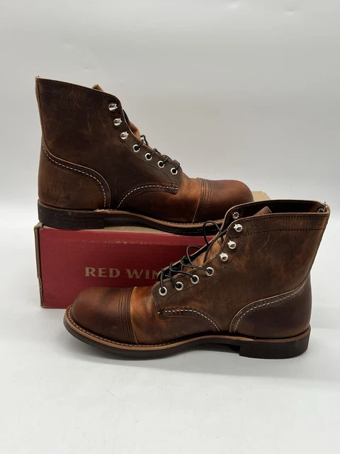 RED WING 8085 Iron Ranger Copper Rough & Tough Heritage Cork Men Sz 8 ...