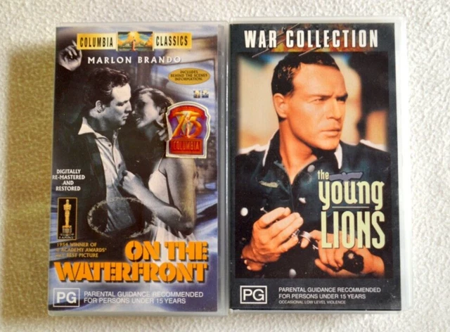 2X MARLON BRANDO Movies The Young Lions & On The Waterfront On VHS Tape ...