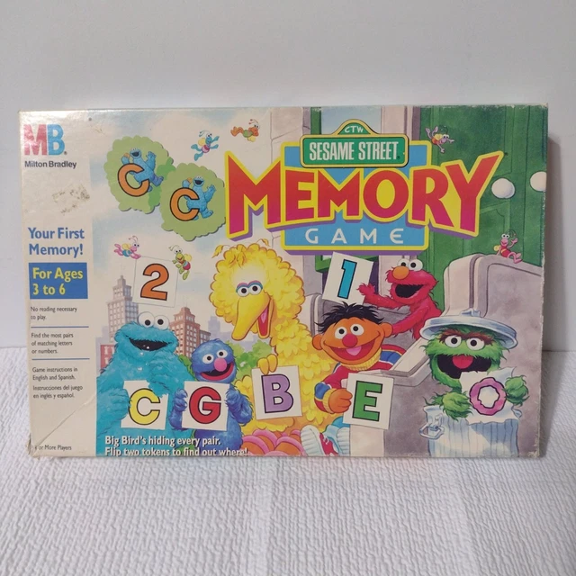 MILTON BRADLEY SESAME STREET Memory Matching Game - Vintage 1991 1pc ...
