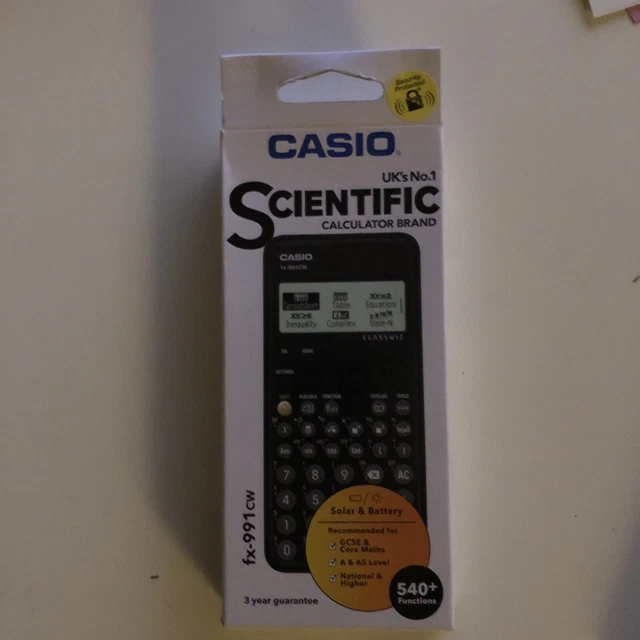 CASIO FX-991 CW Scientific Calculator Black 540+ Functions Solar ...