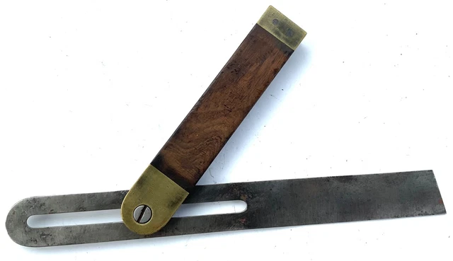 OUTIL ANCIEN FAUSSE Équerre Coulissable Sauterelle En Acajou N.milton ...