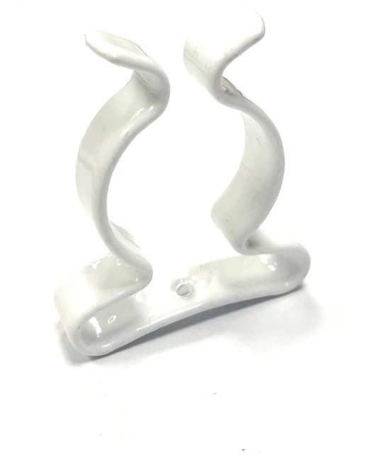 12 X TERRY Tool Clips White Plastic Coated Spring Steel Grips Dia. 25mm ...