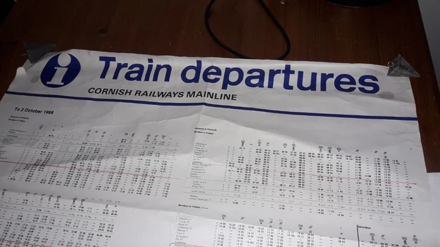 ORIGINAL BRITISH RAIL Railways Poster Timetable Cornish Railways ...