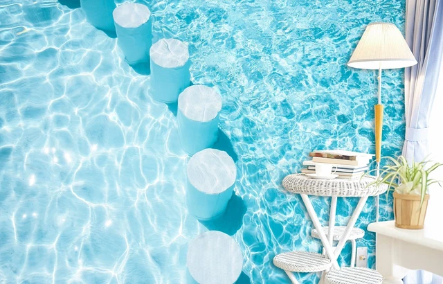3D SWIMMING POOL 6423 Wallpaper Mural Paper Wall Print Indoor Murals CA ...