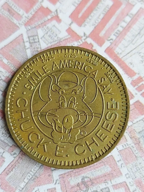 CHUCK E. CHEESE 1983 Smile America Say 25 cent play Token Trade token ...