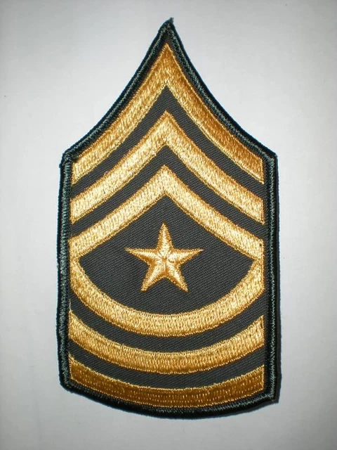 ARMY COMMAND SERGEANT Major Chevron Rank Insignia Gold On Green Nos ...