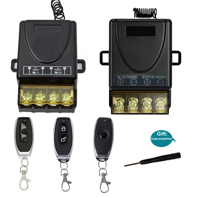 WIRELESS 12V 72V 220V 30A 433MHz RF Relay Receiver Remote Control Smart ...