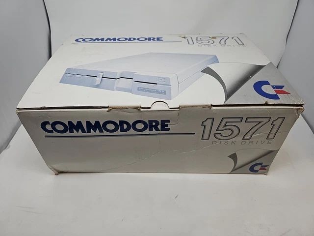 COMMODORE 1571 DISK Drive Complete In Box, Tested! C64, C128. See Pics ...