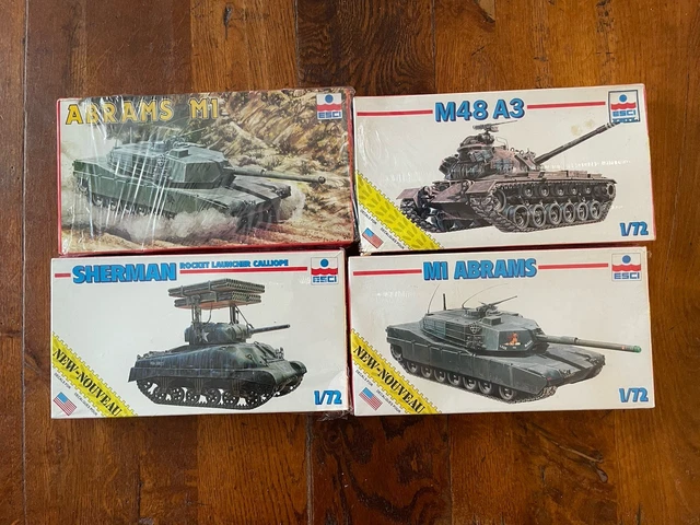 ESCI 1/72 SCALE WWII US Tank Model Kits M1 Abrams M48 A3 & Sherman ...