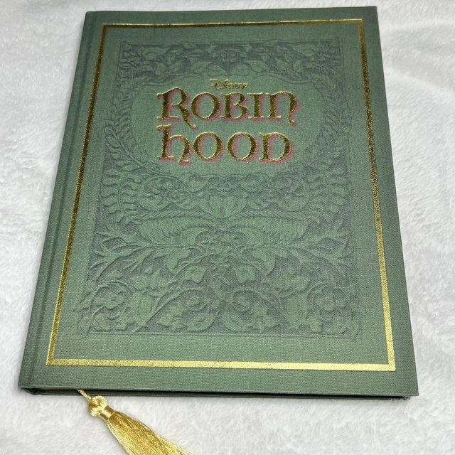 DISNEY PARKS ROBIN Hood Storybook Replica Journal Notebook Green W Gold ...