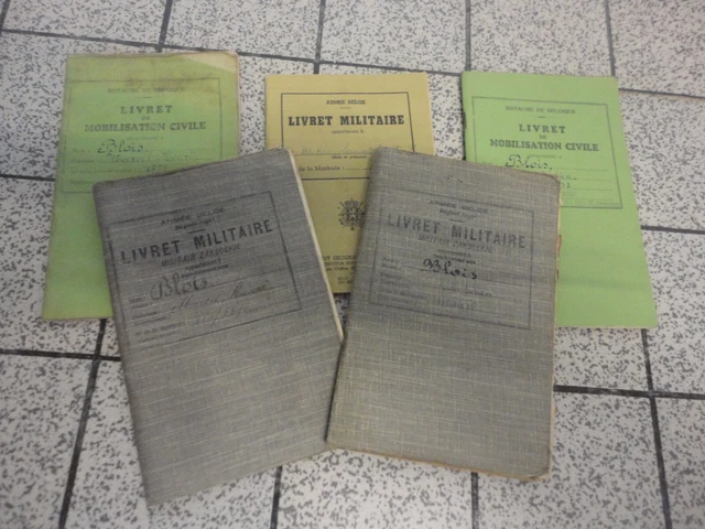 LOT DE 5 anciens livret militaire soldat armee belge force aerienne - aviation EUR 3,99 ...