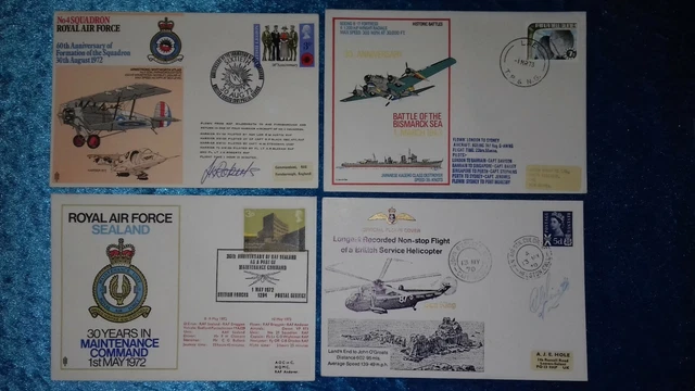 RAF FIRST DAY COVERS x4, FLOWN etc with GENUINE SIGNATURES MINT. (my ...