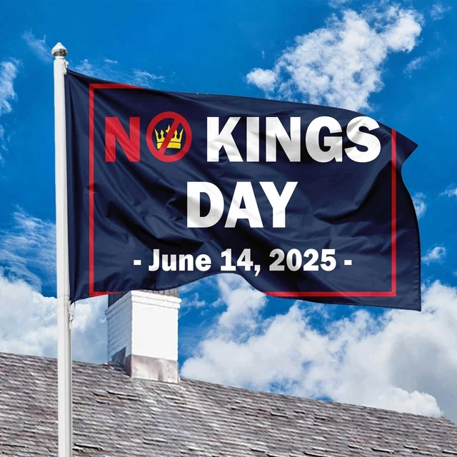 NO KINGS DAY 2025 Flag Anti Trump Resist Fascism Political Protest Flag ...