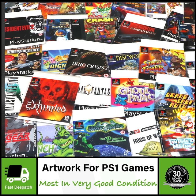 BOX ART ARTWORK Front & Back Rear Inlays Inserts For Sony PS1 Games ...