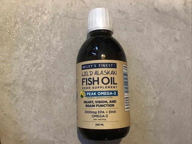 WILEY’S FINEST WILD Alaskan Fish Oil Peak Omega 3 250ml EXP 11/27 £29. ...