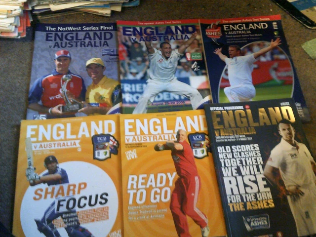ENGLAND V AUSTRALIA Ashes Bargain Bundle Cricket Programme Collection ...