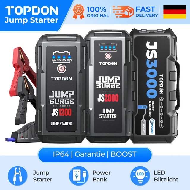 TOPDON JS1500/JS2000/JS3000 AUTO KFZ Starthilfe Jump Starter Booster ...