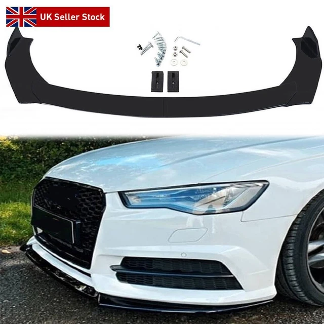 FOR AUDI S6 A6 S-Line 4G/ C7 Gloss Black Front Splitter Spoiler Lip ...
