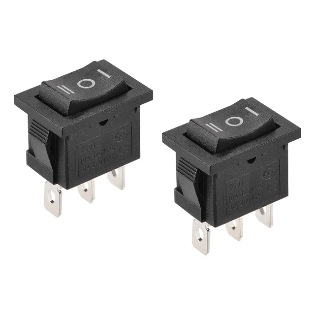 MINI BOAT ROCKER Switch Black Toggle Switch ON/OFF/ON AC 250V/6A 125V ...