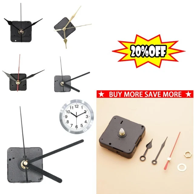 NEW REPLACEMENT QUARTZ Clock Movement Mechanism Motor Hands & Metal NEW ...