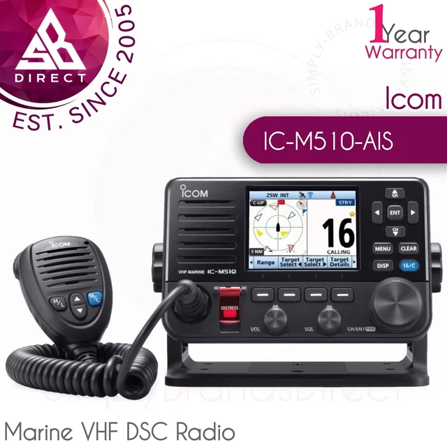 ICOM IC-M510-AIS VHF DSC Marine Radio with AIS Receiver│Smartphone Control│IP68 £708.74 ...