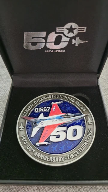 RARE F16 FIGHTING Falcon 50 Year Anniversary Commemorative Display 3D ...