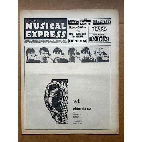 VARIOUS 1965 NME MAGAZINE AUGUST 27 1965 - UNIT 4+2 cover advert ...