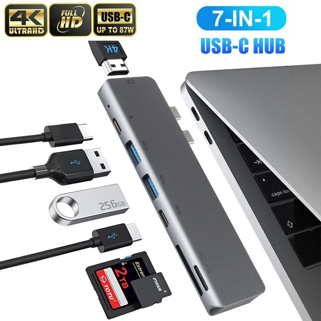 7 IN 1 Multiport USB-C Hub Type C To USB 3.0 4K HDMI Adapter For ...