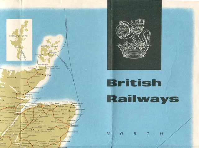 BRITISH RAILWAYS SYSTEM map 1959, unusual diagrammatic format credited ...