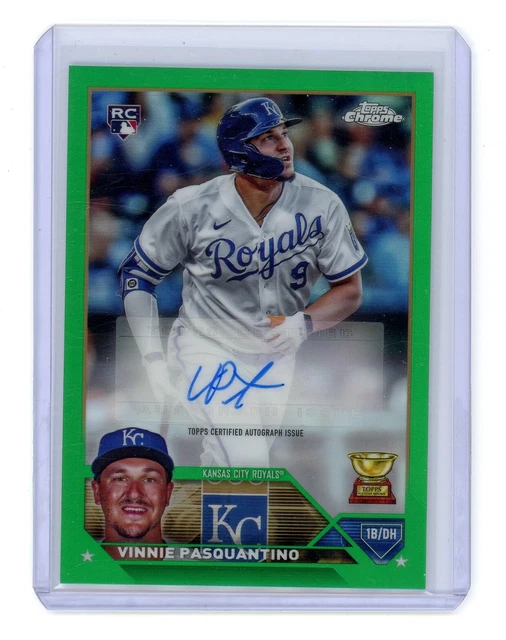 VINNIE PASQUANTINO 2023 Topps Chrome AC-VP GREEN REFRACTOR Auto Rookie ...