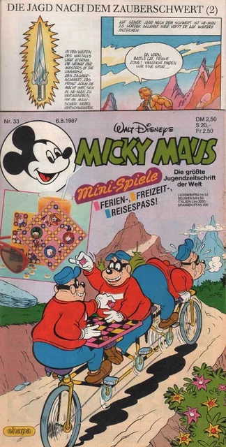 MICKY MAUS 1987-33 mit HE-MAN " Die Jagd nach dem Zauberschwert 2 von 9 ...