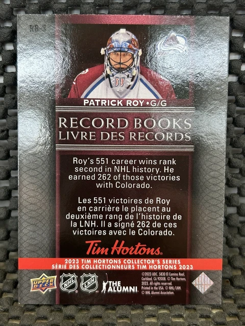 2023 TIM HORTONS Record Books - Patrick Roy RB-3 $1.99 - PicClick CA