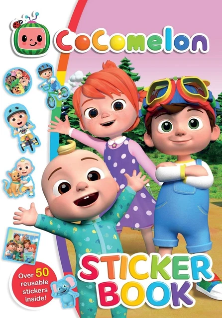 COCOMELON COLOURING & Sticker Book Childrens Reusable Activity Pack ...