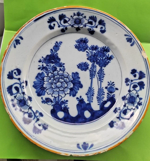 ANCIEN PLAT DE Delf Decor Chinois Xviii Siecle Circa 1750 EUR 35,00 ...