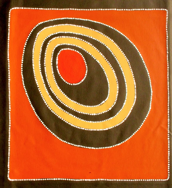 ABORIGINAL ART PAINTING by Sally Clark 60cm x 65cm EUR 62,22 - PicClick DE