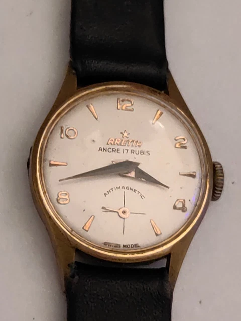 ARETTA EXTRA ANCRE SWISS 17 RUBIS ANTIMAGNETIC HANDAUFZUG - Uhr - Läuft ...